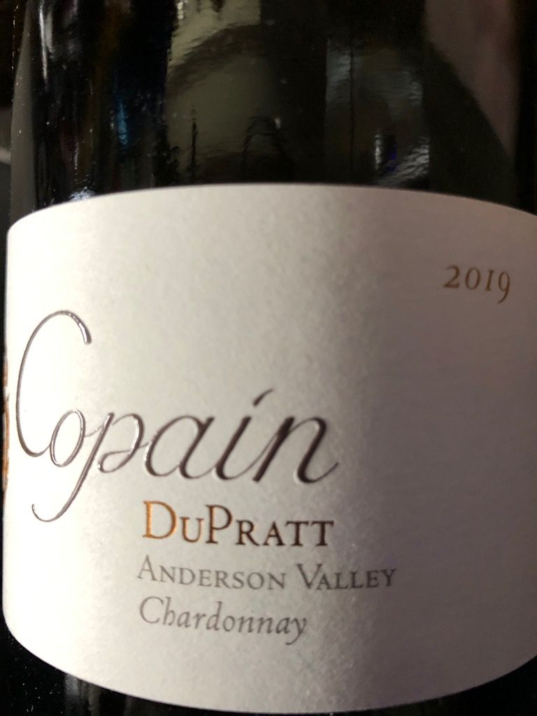 2019 Copain Chardonnay Dupratt Vineyard, USA, California, North Coast ...