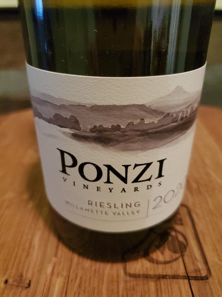 2020 Ponzi Vineyards Riesling, USA, Oregon, Willamette Valley ...