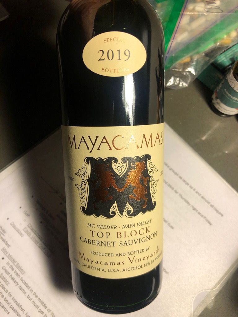 2019 Mayacamas Vineyards Cabernet Sauvignon Top Block, USA, California ...