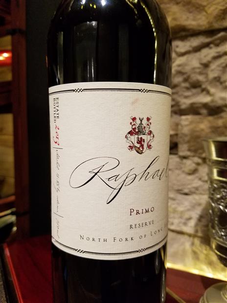 2013 Raphael Primo Reserve, USA, New York, Long Island, North Fork - CellarTracker