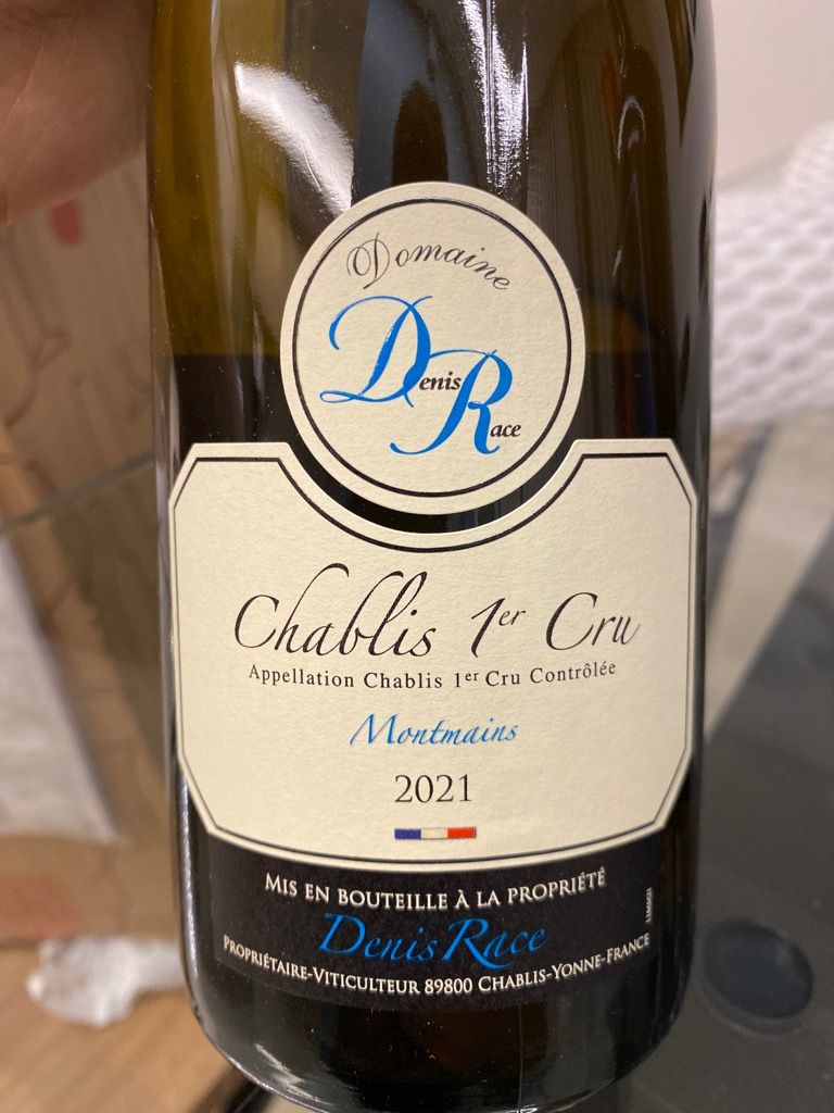 2022 Denis Race Chablis 1er Cru Montmains, France, Burgundy, Chablis ...