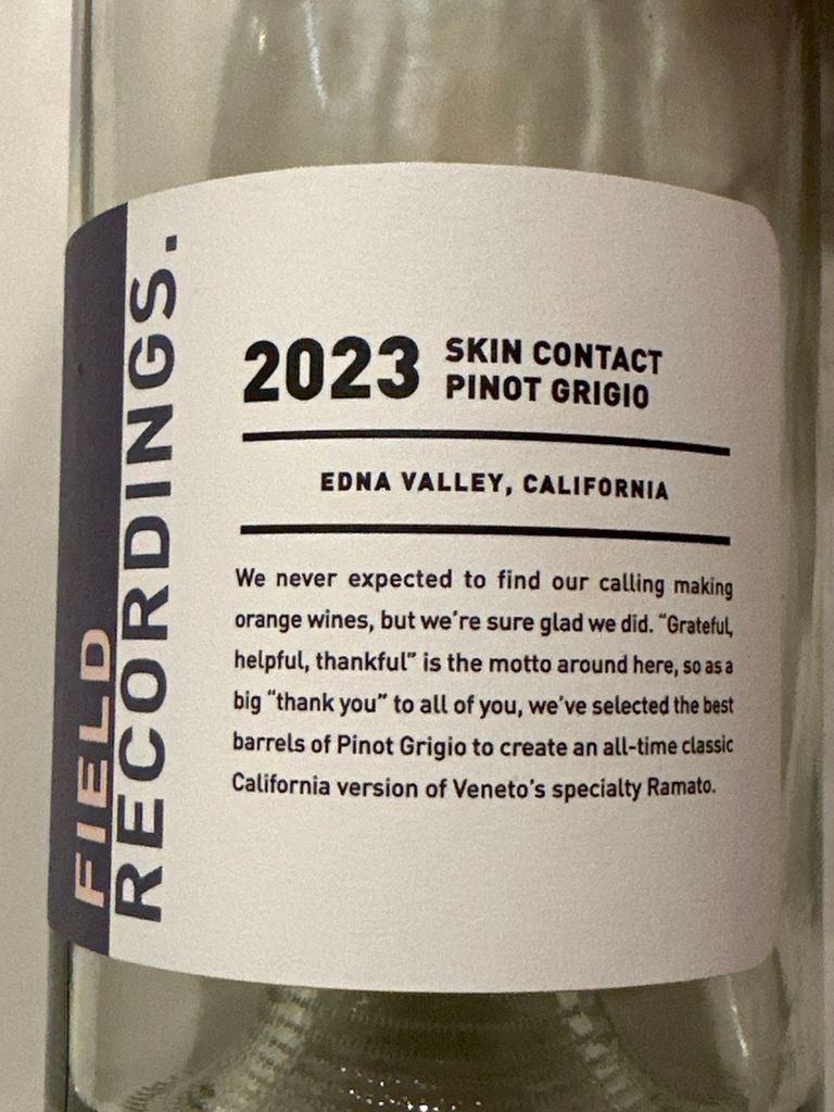 2023 Field Recordings Wine Pinot Grigio Domo Arigato (Mr. Ramato), USA ...