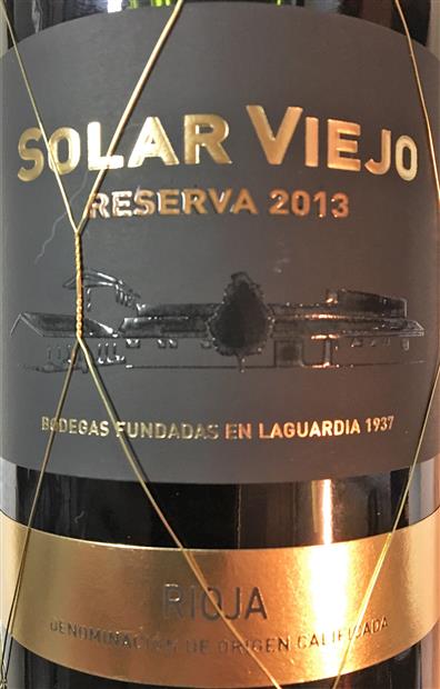 2013 Bodegas Solar Viejo Rioja Reserva, Spain, La Rioja, Rioja ...