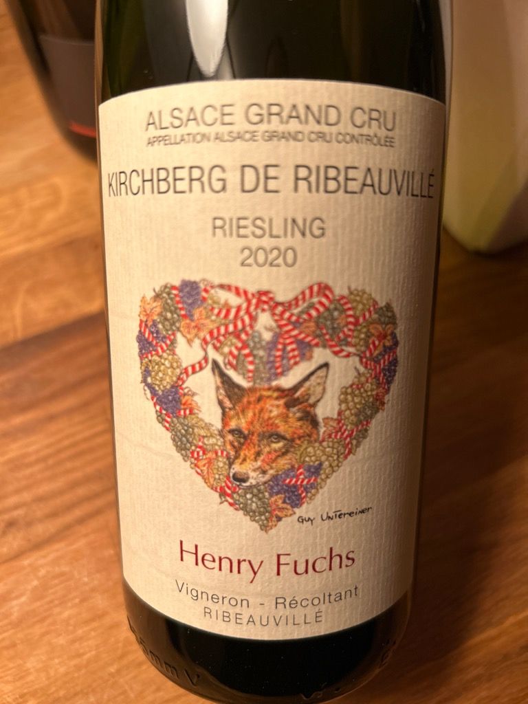2020 Henry Fuchs Riesling Kirchberg de Ribeauvillé, France, Alsace ...