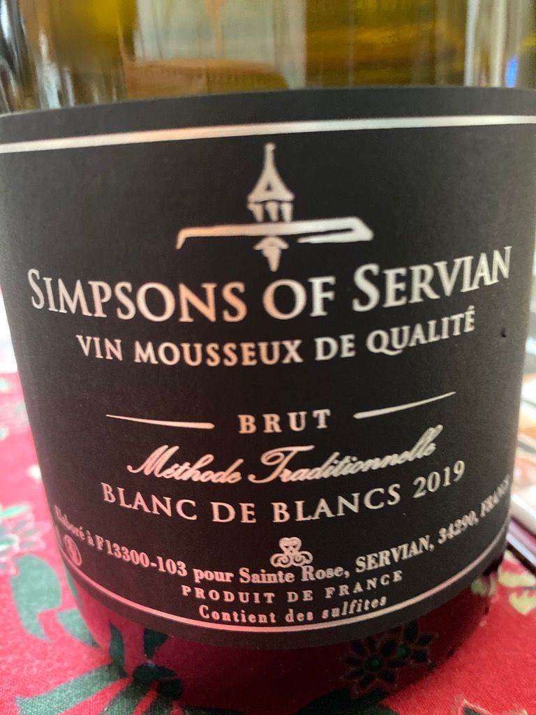 2020 Simpsons of Servian Vin Mousseux de Qualite Blanc de Blancs ...