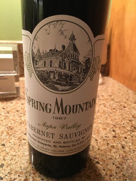 1987 Spring Mountain Vineyard Cabernet Sauvignon, USA, California, Napa ...