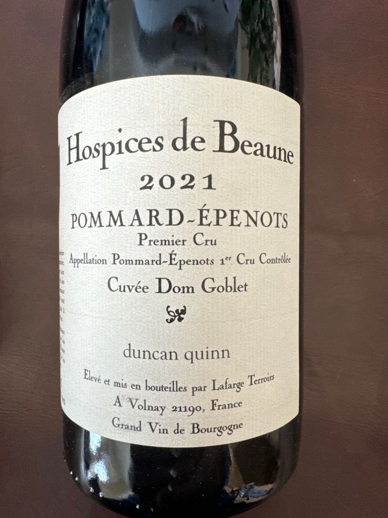 2021 Hospices de Beaune Pommard 1er Cru Les Épenots Cuvée Dom Goblet ...