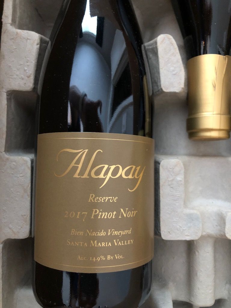 2017 Alapay Cellars Pinot Noir Bien Nacido Vineyard, USA, California ...