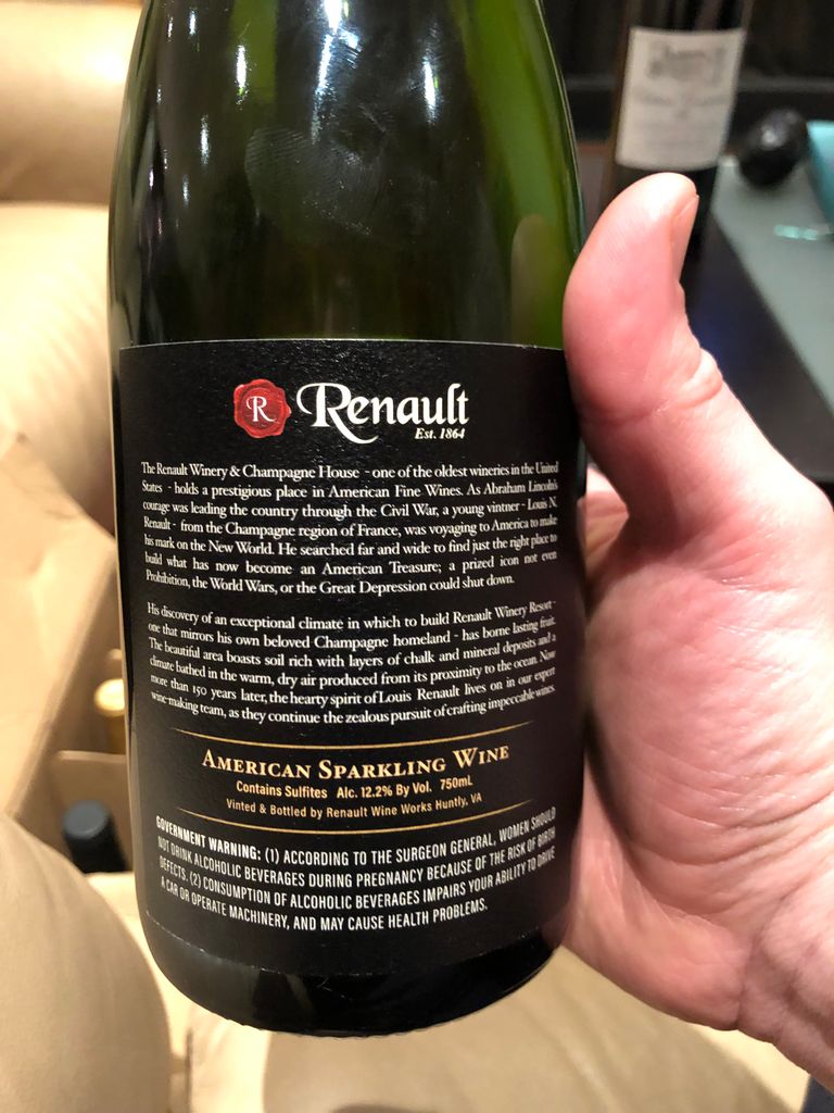NV Renault Winery American Champagne, USA, New Jersey - CellarTracker