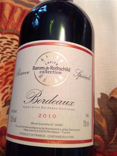 2010 Barons de Rothschild (Lafite) Bordeaux Réserve Spéciale ...
