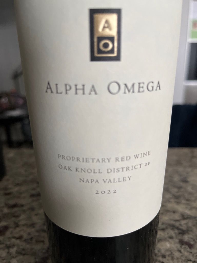2022 Alpha Omega Proprietary Red Wine Napa Valley, USA, California ...