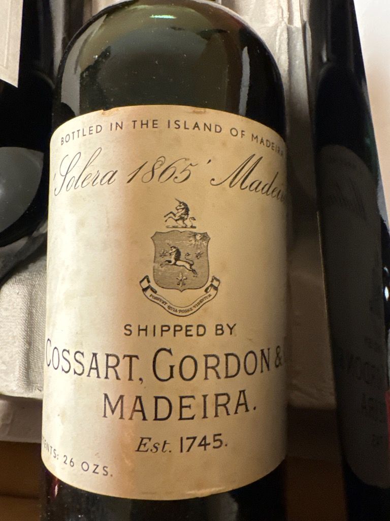 1865 Cossart Gordon & Co. Madeira Solera, Portugal, Madeira - CellarTracker
