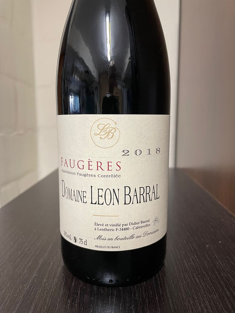 2018 Domaine Léon Barral Faugères, France, Languedoc Roussillon ...