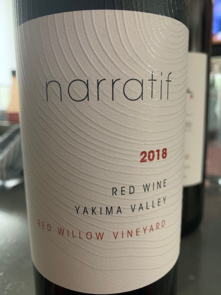 2018 Narratif Red Wine Red Willow Vineyard, USA, Washington, Columbia Valley, Yakima Valley ...
