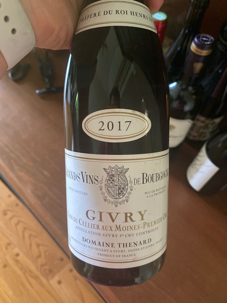 2017 Domaine Thenard Givry 1er Cru Clos du Cellier Aux Moines, France ...