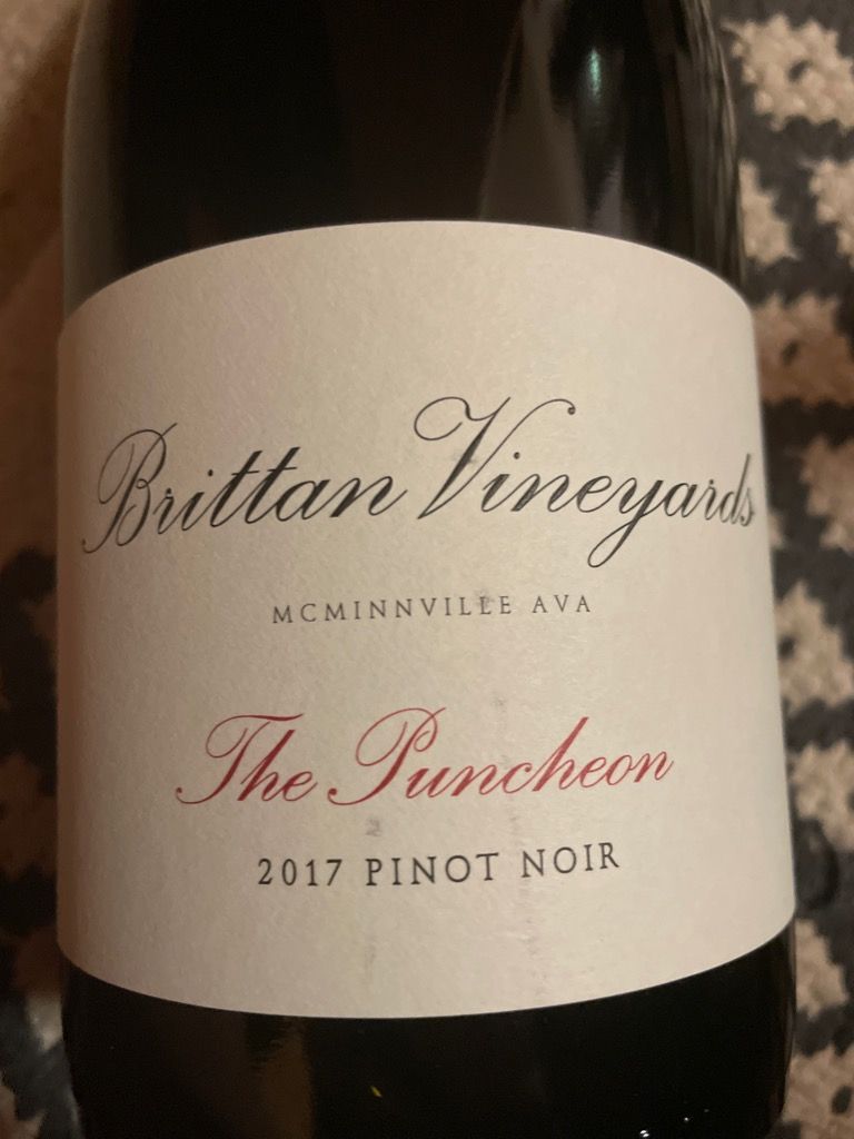 2019 Brittan Vineyards Pinot Noir The Puncheon, USA, Oregon, Willamette ...