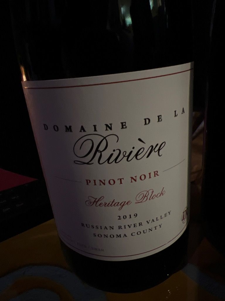 2021 Domaine de la Rivière Pinot Noir Heritage Block, USA, California ...