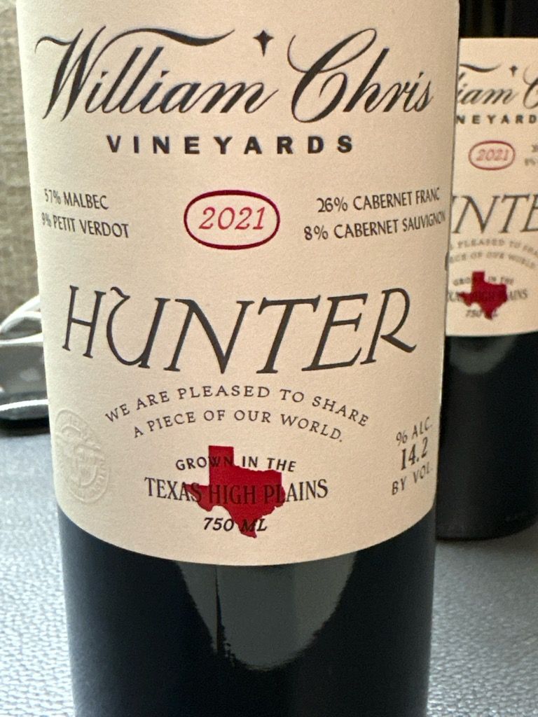 2021 William Chris Vineyards Cabernet Sauvignon Cabernet Franc Single Barrel Dell Valley ...