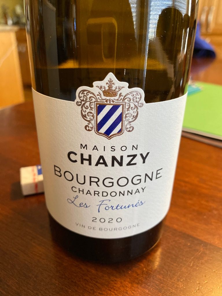 2020 Maison Chanzy Chardonnay Bourgogne Les Fortunés, France, Burgundy ...