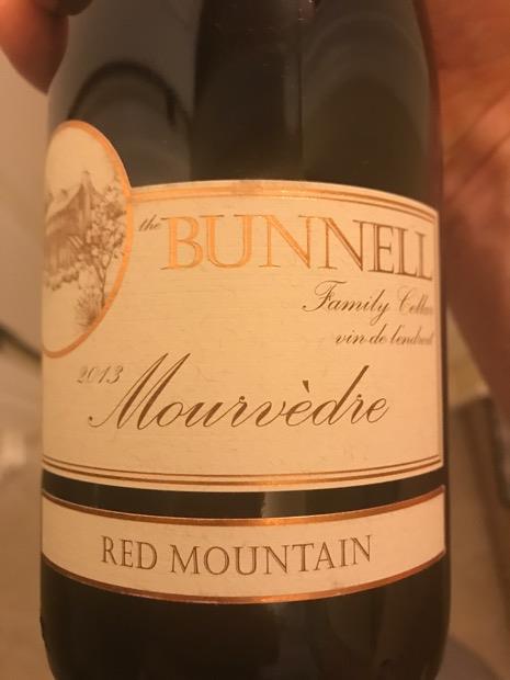 2015 Bunnell Family Cellars Mourvèdre Red Mountain Vineyard, USA ...