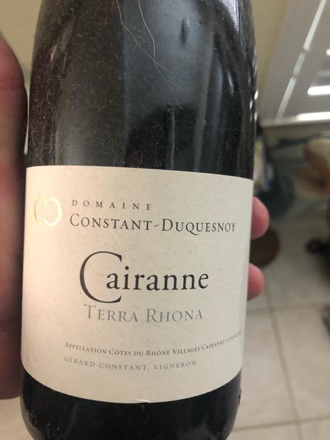 2017 Domaine Constant-Duquesnoy Cairanne Terra Rhona, France, Rhône ...