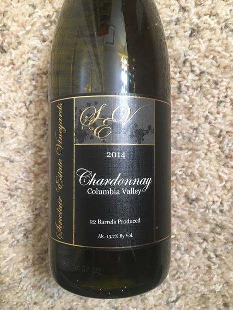 2014 Sinclair Estate Vineyards Chardonnay, USA, Washington, Columbia ...
