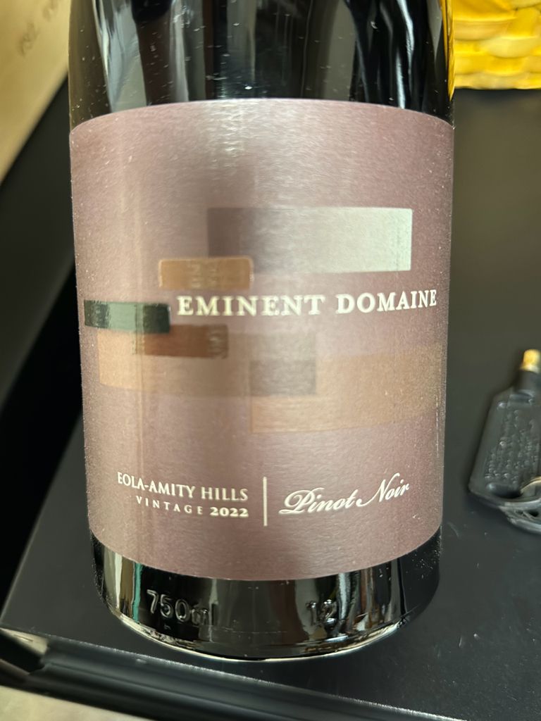 2022 Eminent Domaine Pinot Noir Eola-Amity Hills Ribbon Ridge, USA ...