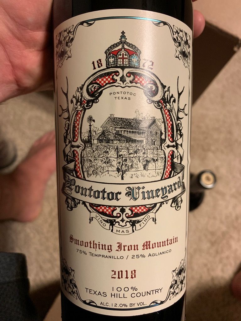 2020 Pontotoc Vineyard Smoothing Iron Mountain, USA, Texas - CellarTracker