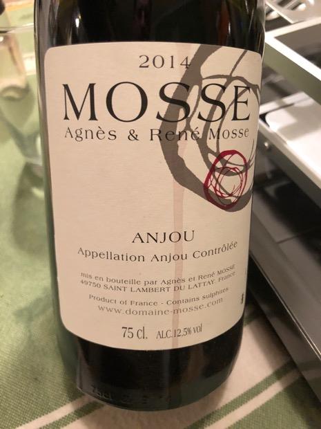 2014 Agnès et René Mosse Anjou Rouge, France, Loire Valley, Anjou ...