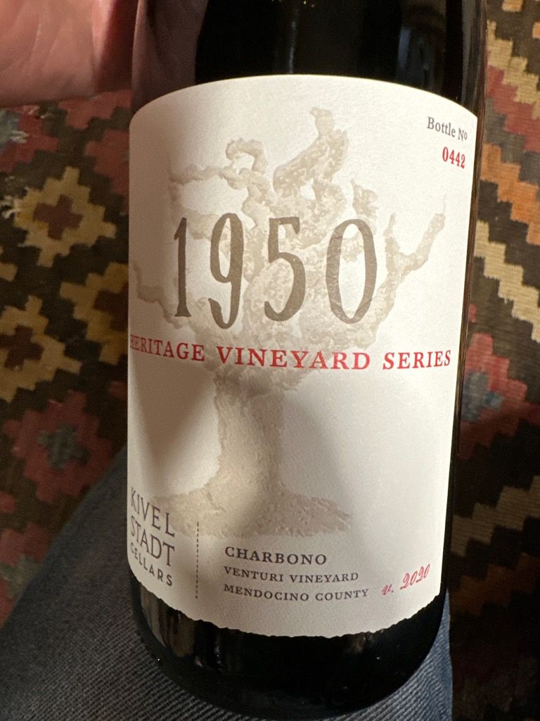 2020 KivelStadt Cellars Charbono 1950 Heritage Vineyard Series Venturi ...