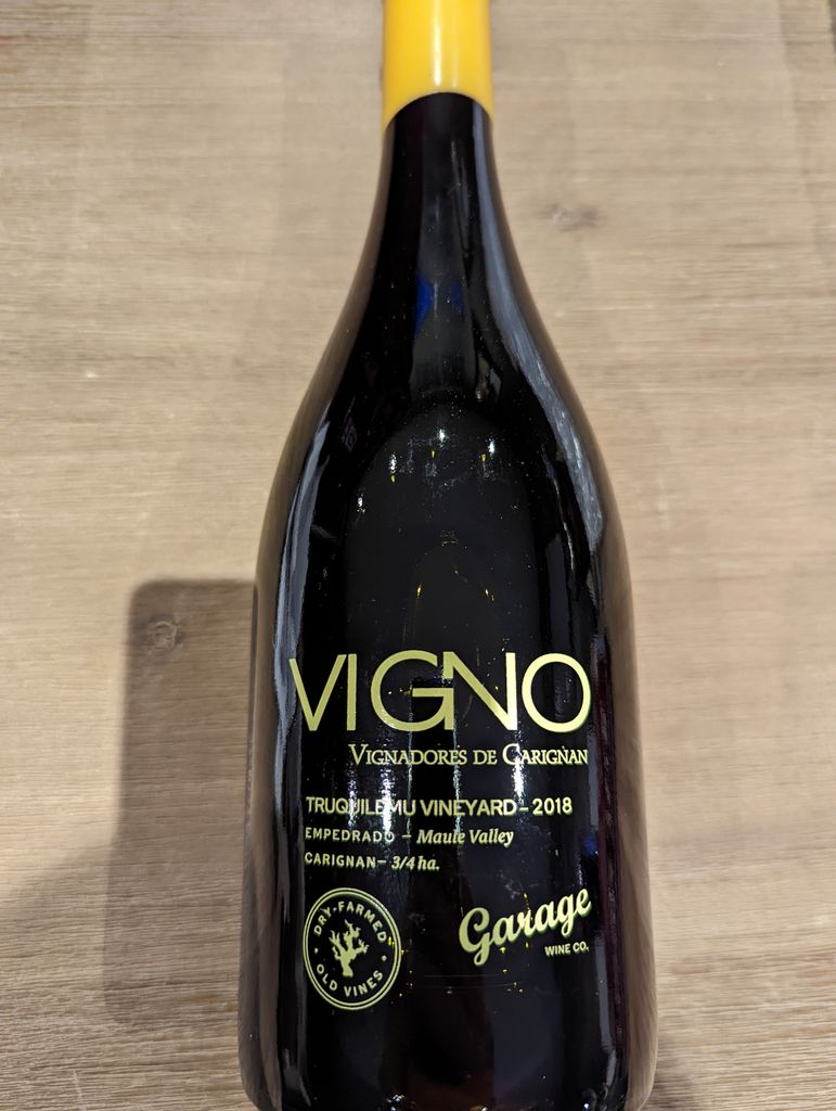 2019 Garage Wine Co. Carignan Vigno Truquilemu Vineyard, Chile, Maule ...