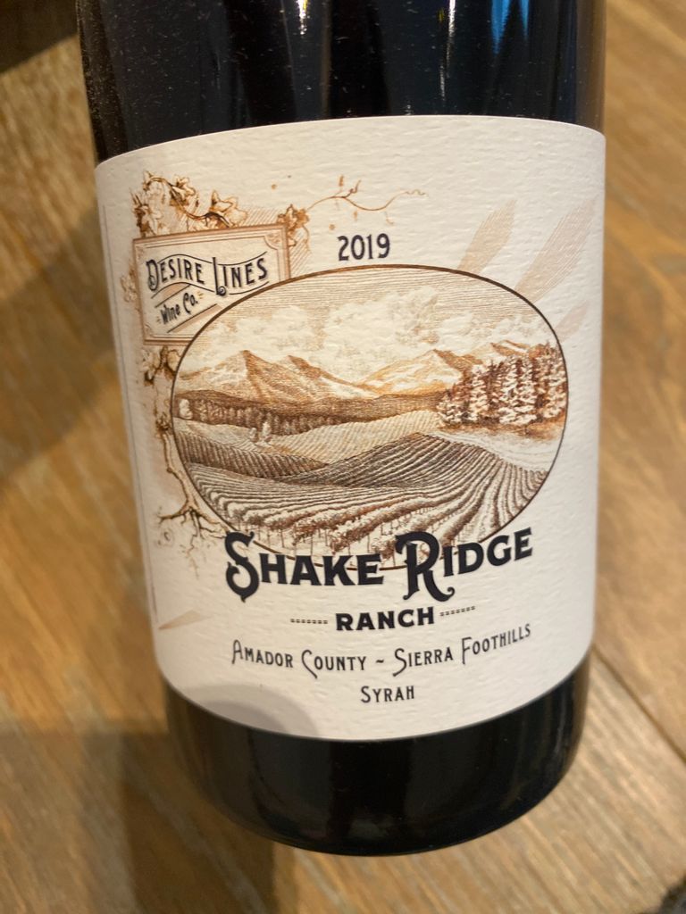 2019 Desire Lines Syrah Shake Ridge Ranch, USA, California, Sierra ...