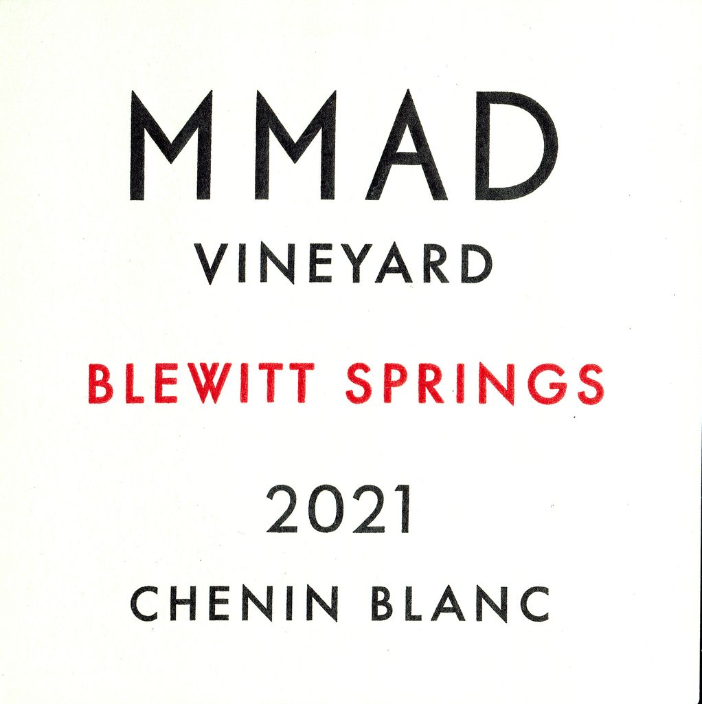 2021 MMAD Vineyard Chenin Blanc Blewitt Springs, Australia, South ...