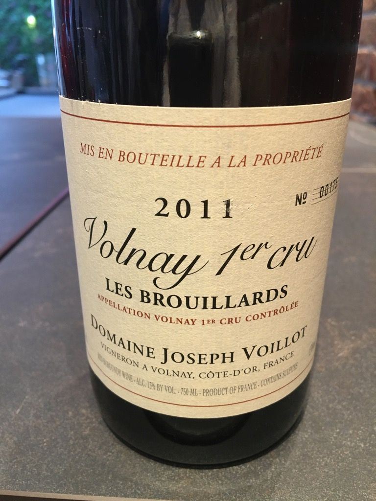 2012 Domaine Joseph Voillot Volnay 1er Cru Les Brouillards, France, Burgundy, Côte de Beaune ...