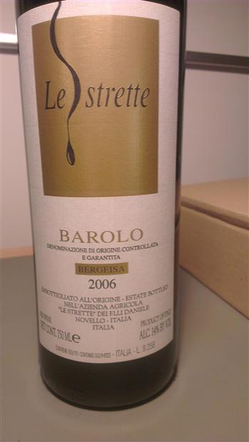 2006 Le Strette Barolo Bergeisa, Italy, Piedmont, Langhe, Barolo ...