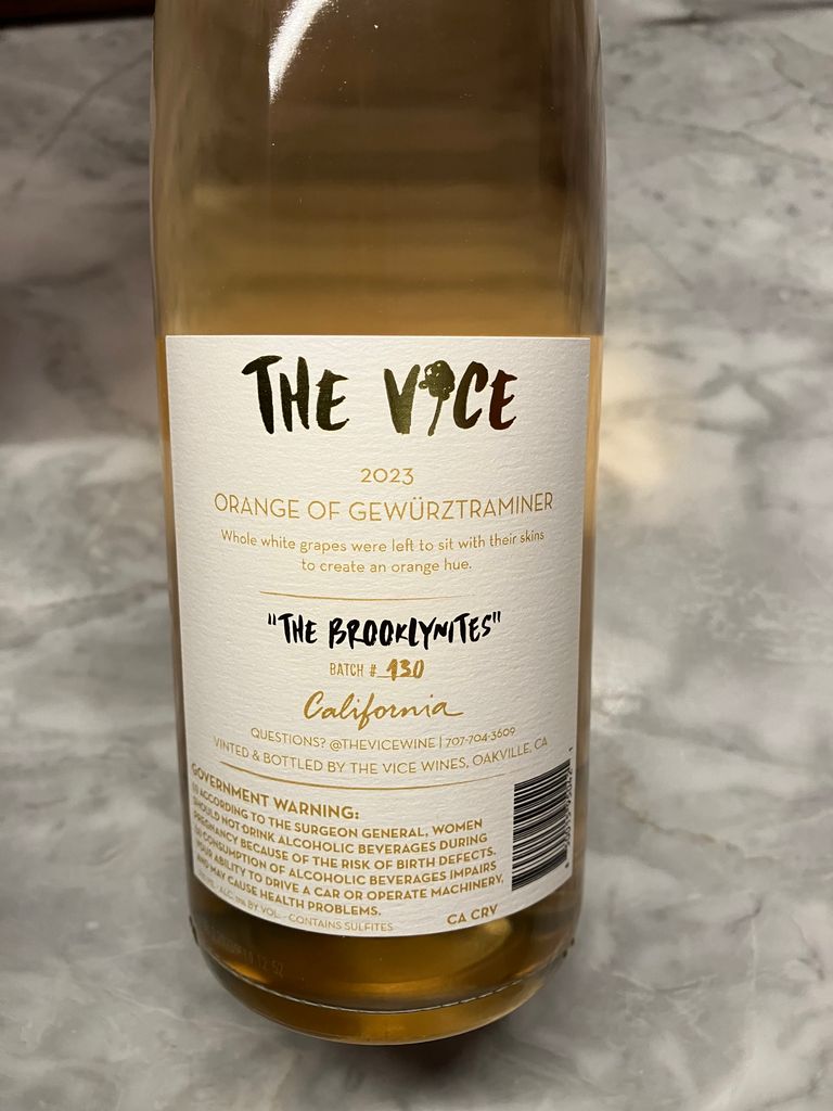 2023 The Vice Orange of Gewurtztraminer, USA, California - CellarTracker
