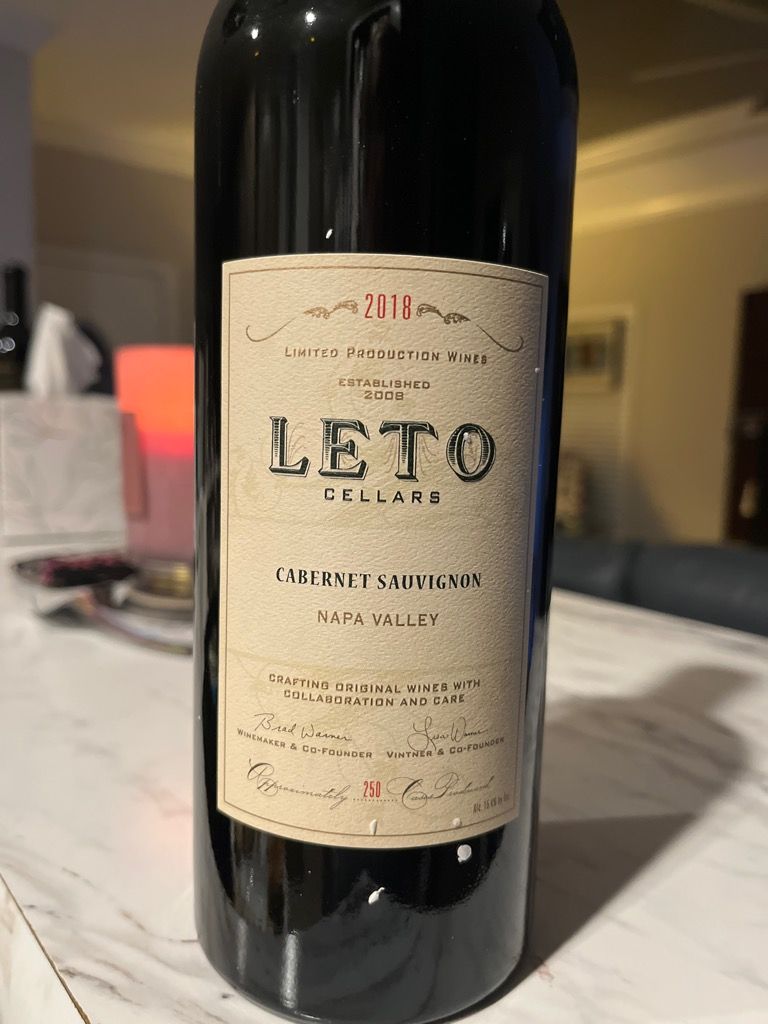 2018 Leto Cellars Cabernet Sauvignon Mount Veeder Napa Valley, USA ...