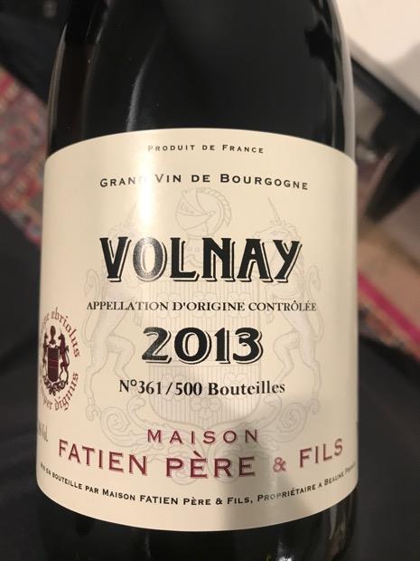2014 Maison Fatien Père et Fils Volnay, France, Burgundy, Côte de ...