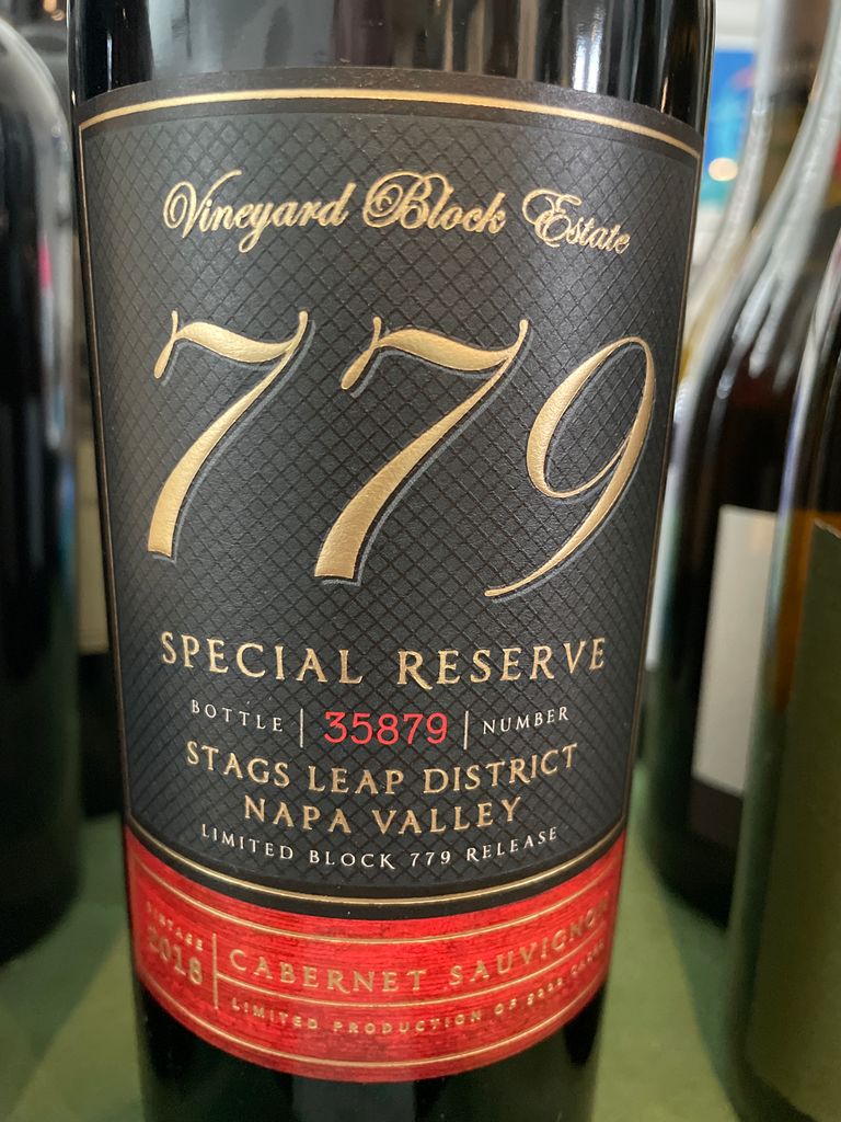 2018 Vineyard Block Estate Cabernet Sauvignon 779 Special Reserve, USA ...