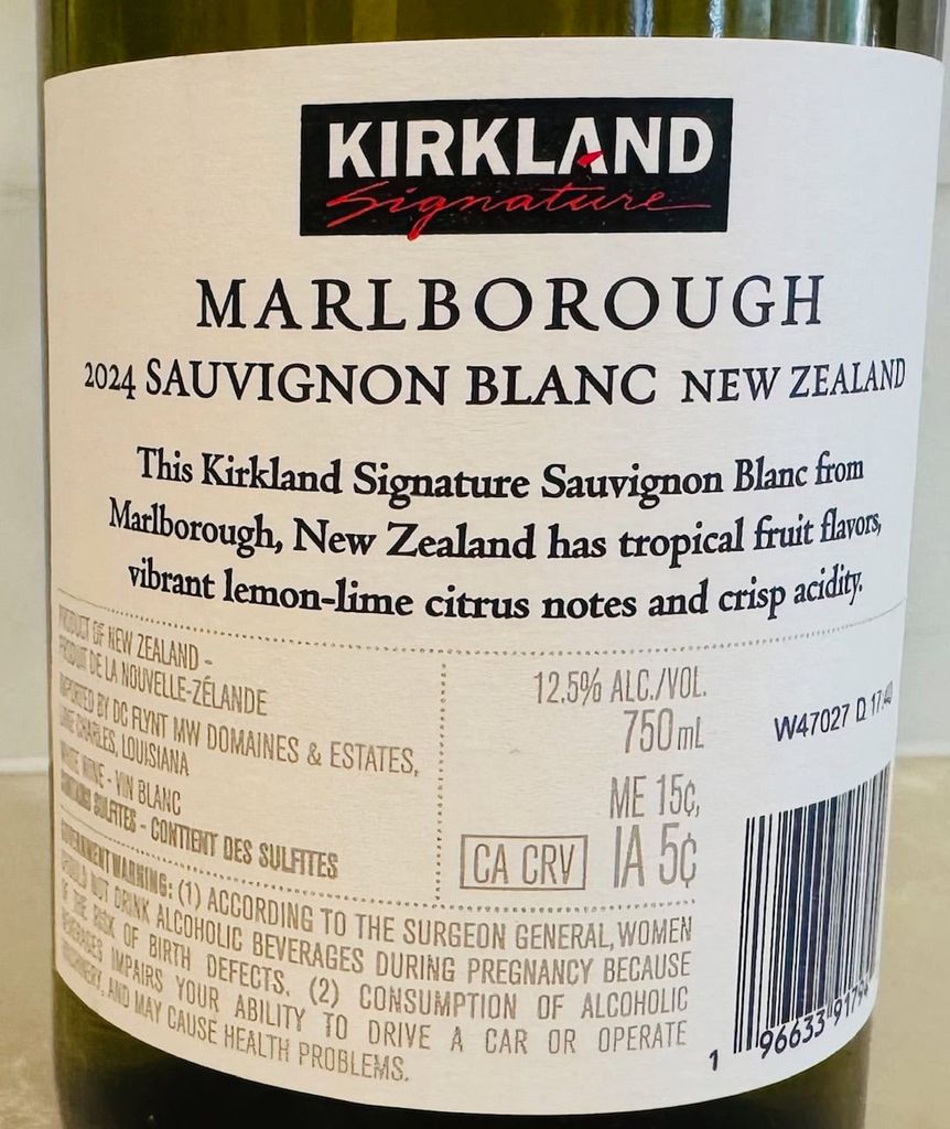 2024 Kirkland Signature Sauvignon Blanc Ti Point, New Zealand, South ...