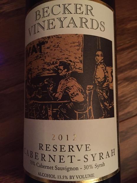 2012 Becker Vineyards Reserve Cabernet-Syrah, USA, Texas, Texas Hill ...
