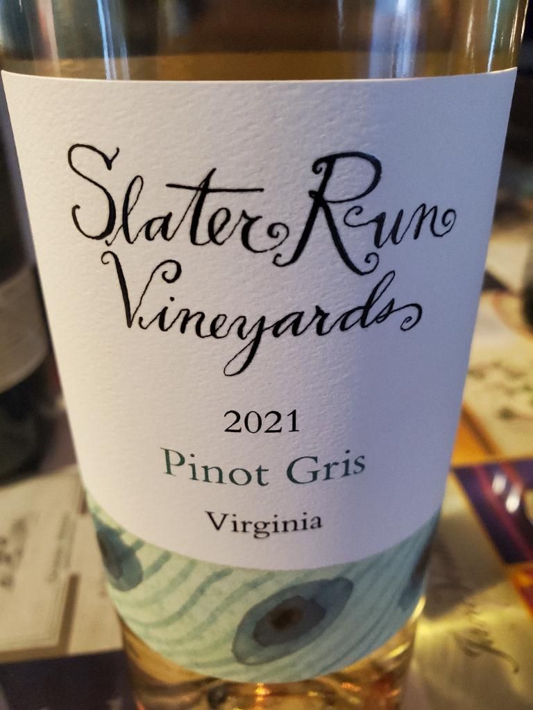 2021 Slater Run Vineyards Pinot Gris, USA, Virginia, Northern Virginia ...