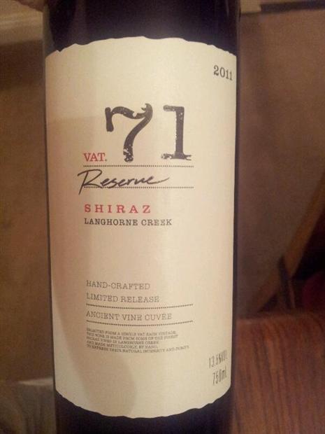 2009 Steve Grimley Shiraz Vat 71 Reserve, Australia, South Australia ...
