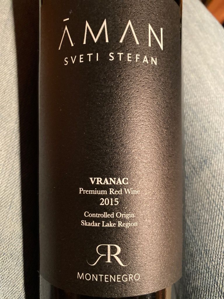 2015 Radevic Estate Wines Vranac Aman Sveti Stefan, Montenegro ...