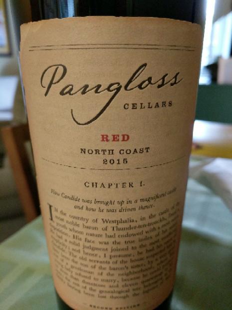 2015 Pangloss Red Blend, USA, California, North Coast - CellarTracker