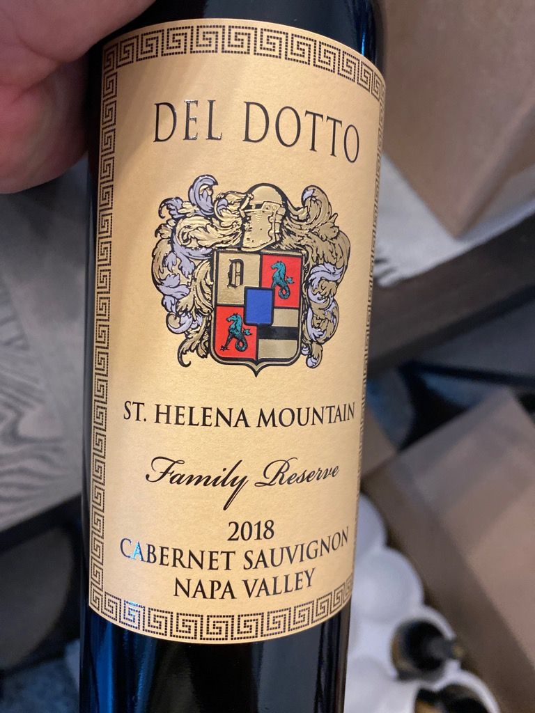 2018 Del Dotto Cabernet Sauvignon Family Reserve St. Helena Mountain ...