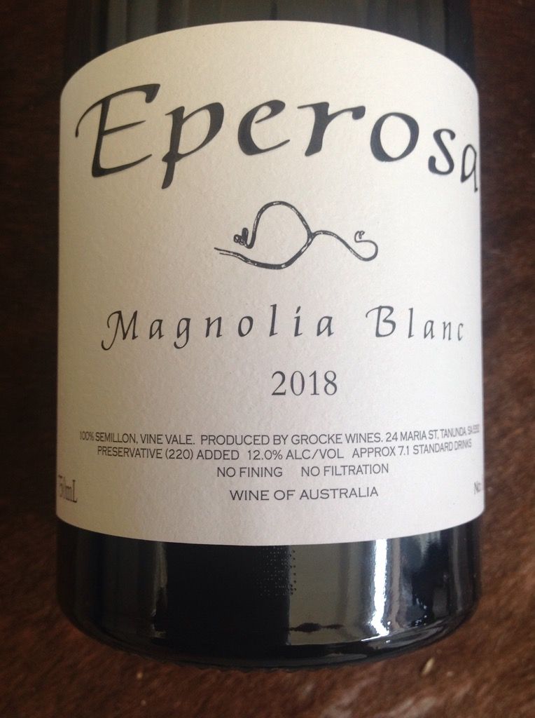 2018 Eperosa Sémillon Magnolia Blanc, Australia, South Australia ...