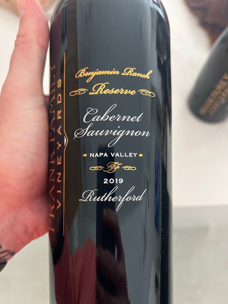 2019 Frank Family Vineyards Cabernet Sauvignon Reserve Benjamin Ranch ...