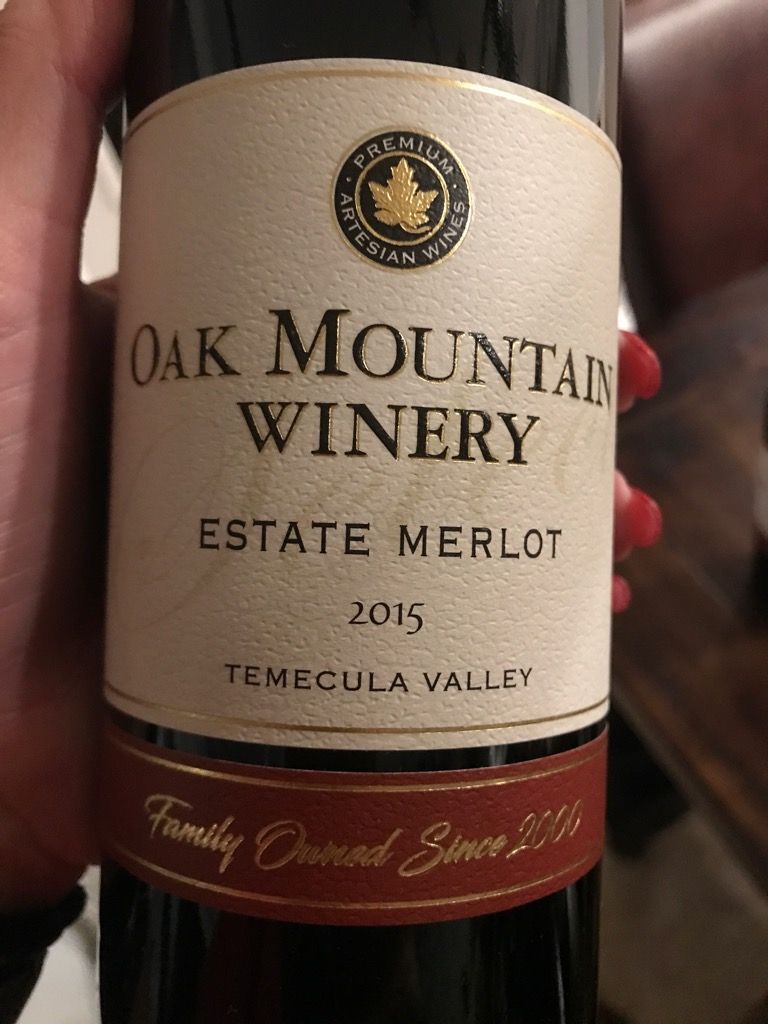 2017 Oak Mountain Winery Merlot Estate, USA, California, South Coast ...