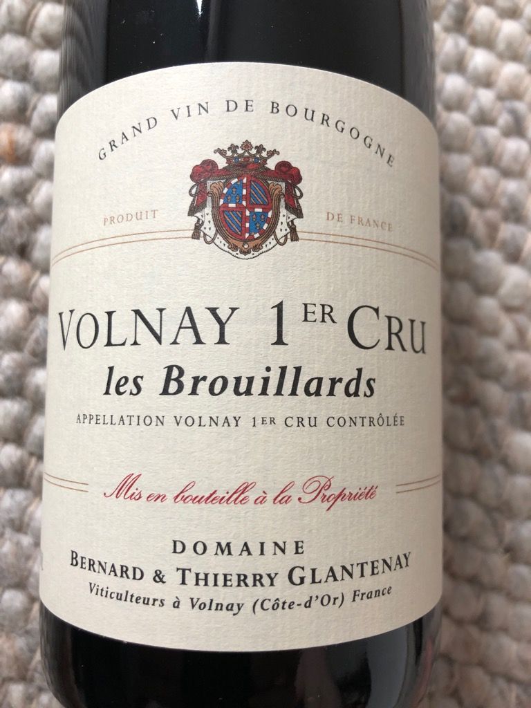 2018 Domaine Bernard & Thierry Glantenay Volnay 1er Cru Les Brouillards, France, Burgundy, Côte ...